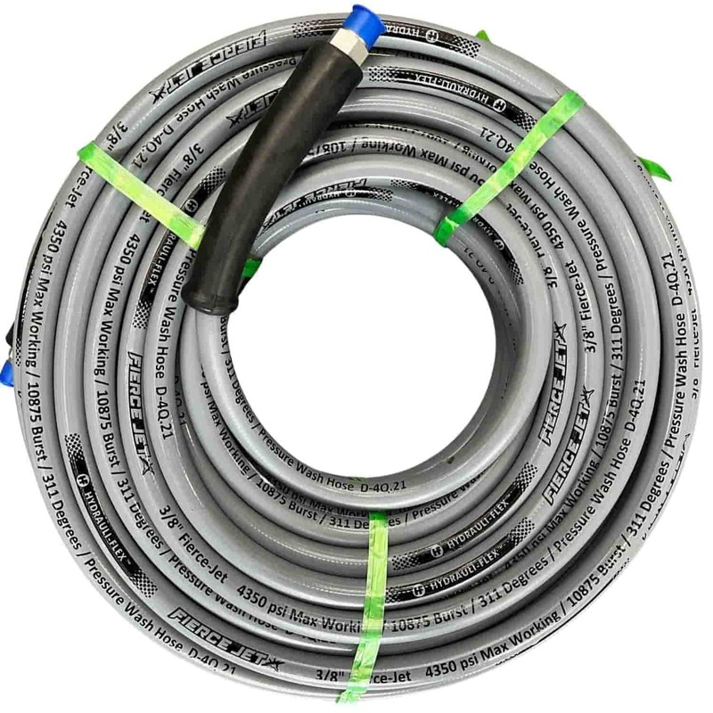 Fierce Jet 150'ft Grey Pressure Washer Hose, 2-wire, 7615 PSI, Male NPT ...